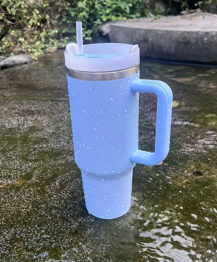 Light Blue Stainless Steel Double Wall Insulated Cup - 40oz – Goose ...